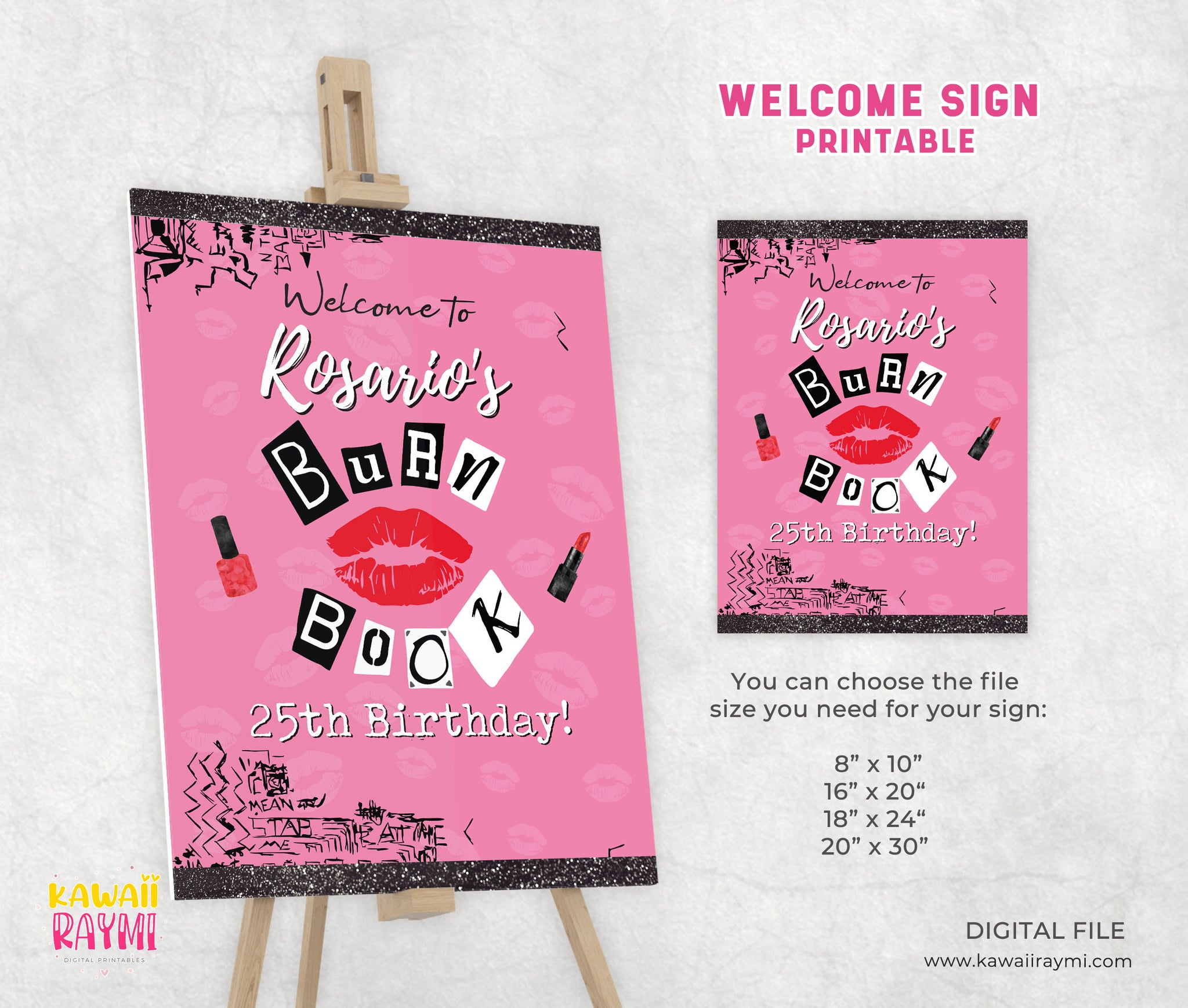 Mean Girls Welcome Sign - Burn Book -Digital file – Kawaii Raymi