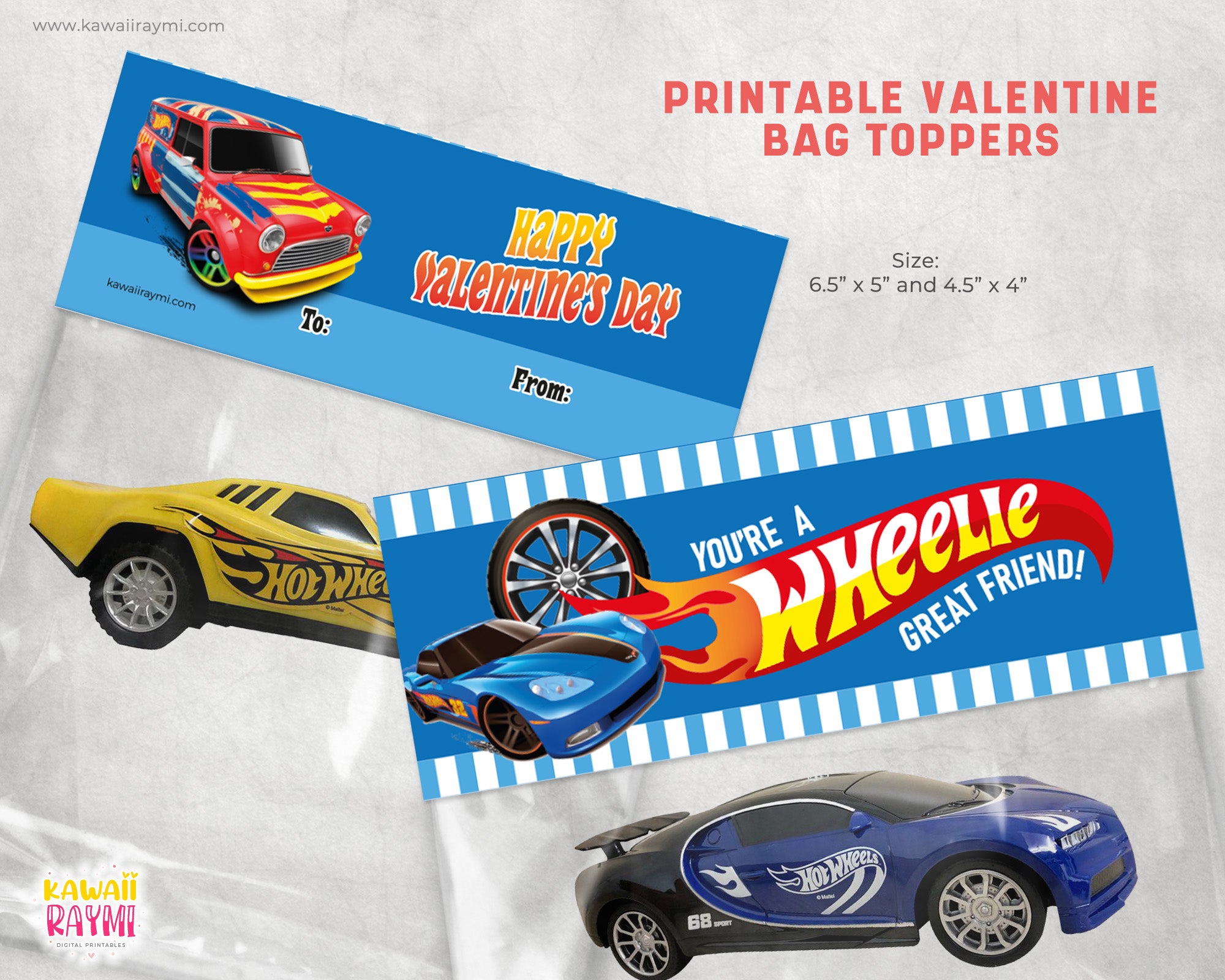 You Are A Wheelie Great Friend Race Car Valentine's Day Bag topper ...
