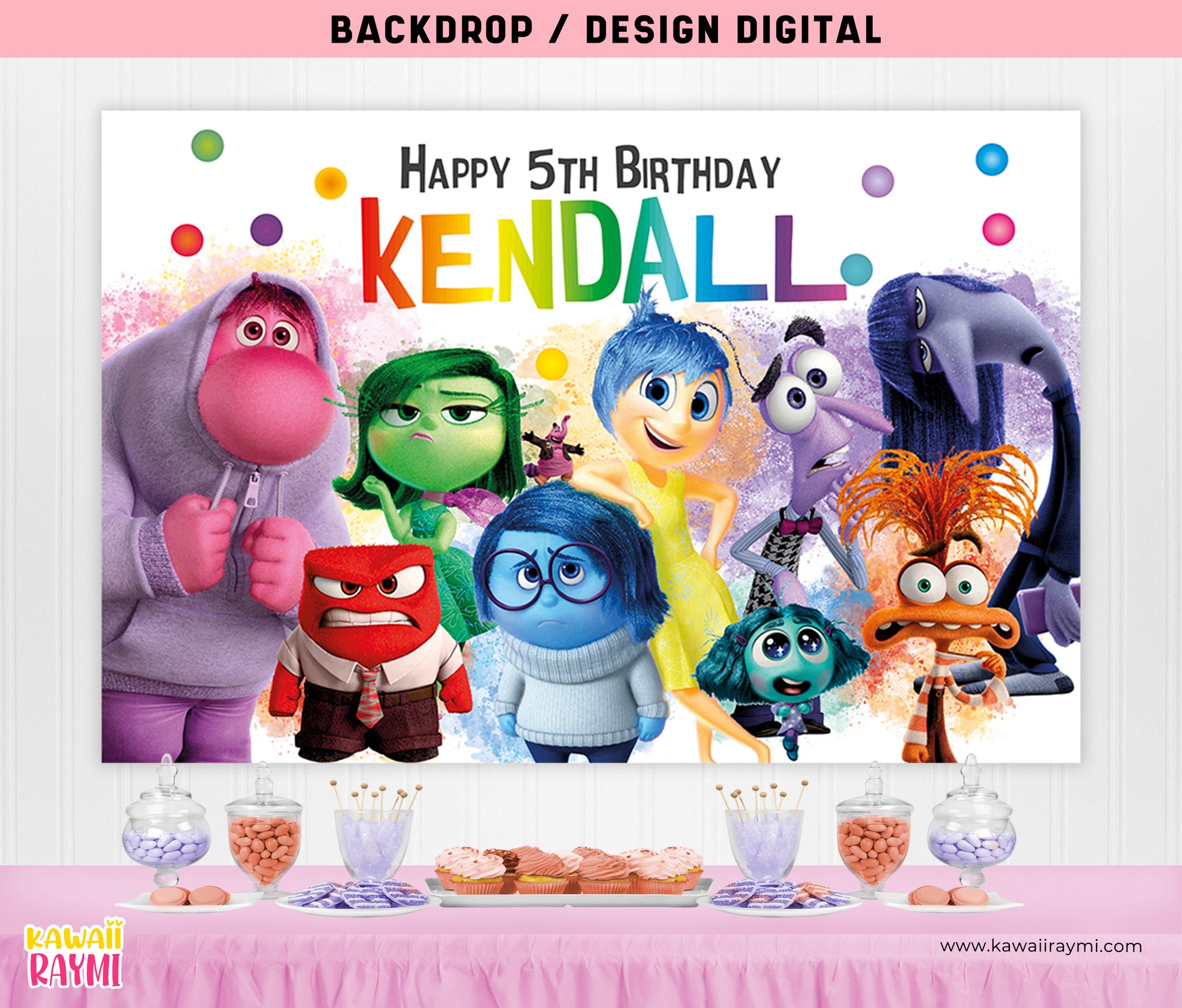 Inside out backdrop custom digital emotions – Kawaii Raymi