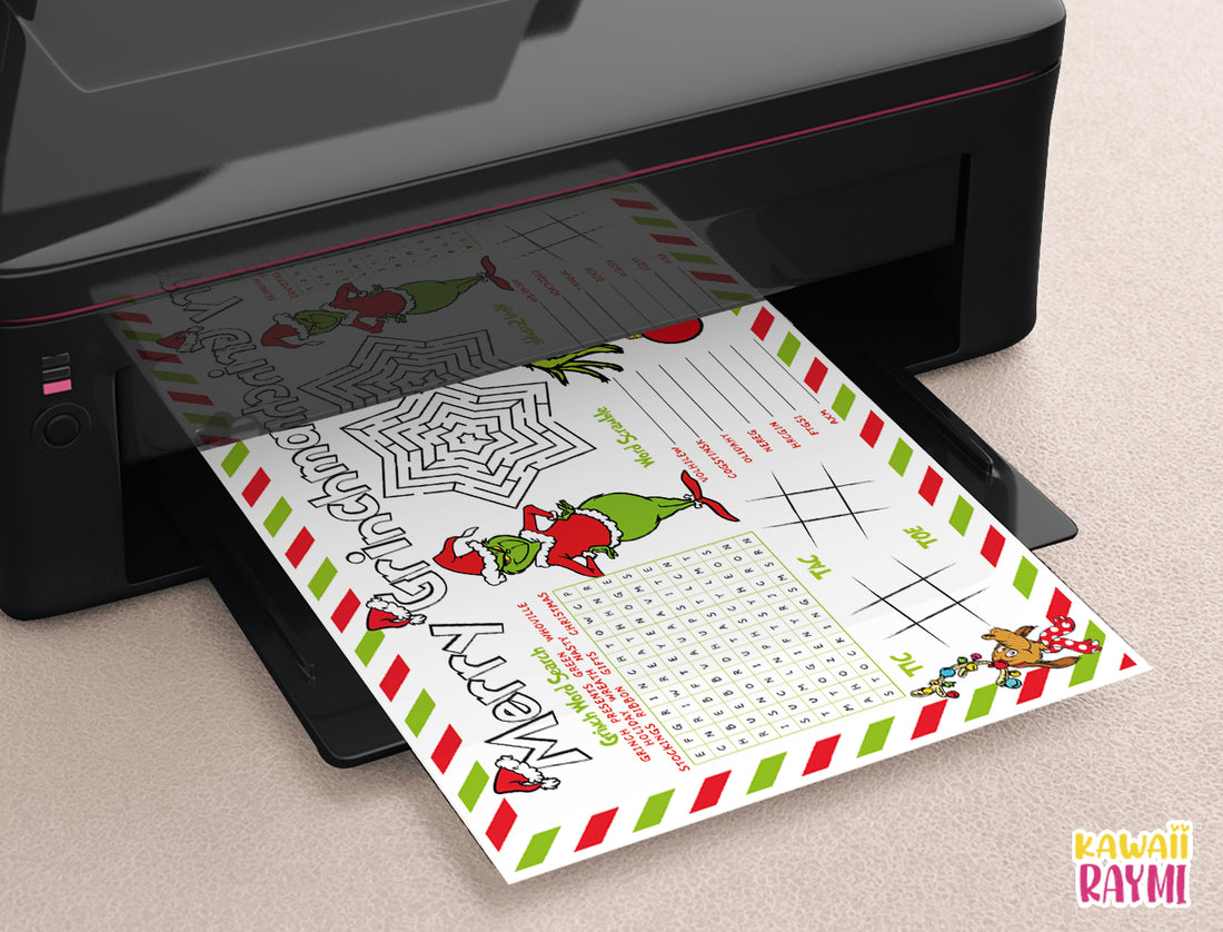 Merry christmas activity sheet, printable merry grinchmas - Instant do ...