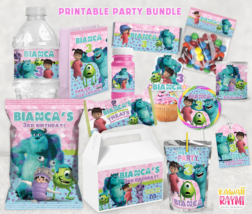 Monsters INC party favors custom bundle digital file – Kawaii Raymi