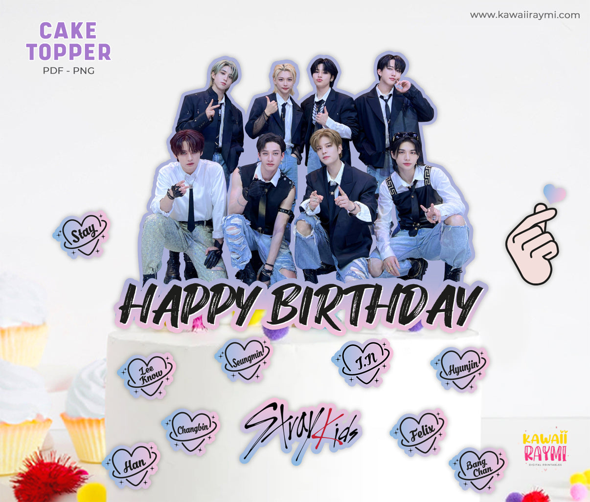 Stray kids cake topper instant digital file – Kawaii Raymi