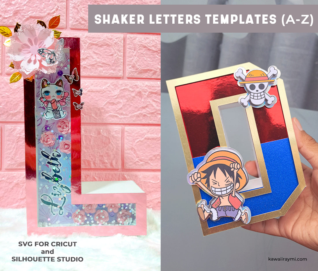3D Alphabet Shaker Letters template SVG silhouette studio – Kawaii Raymi