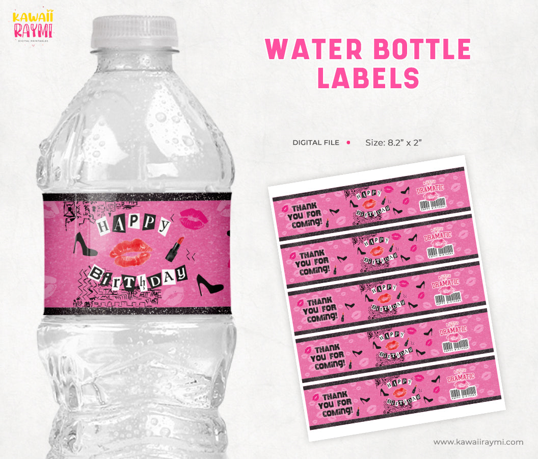 Mean Girls burn book water bottle label-Instant digital – Kawaii Raymi