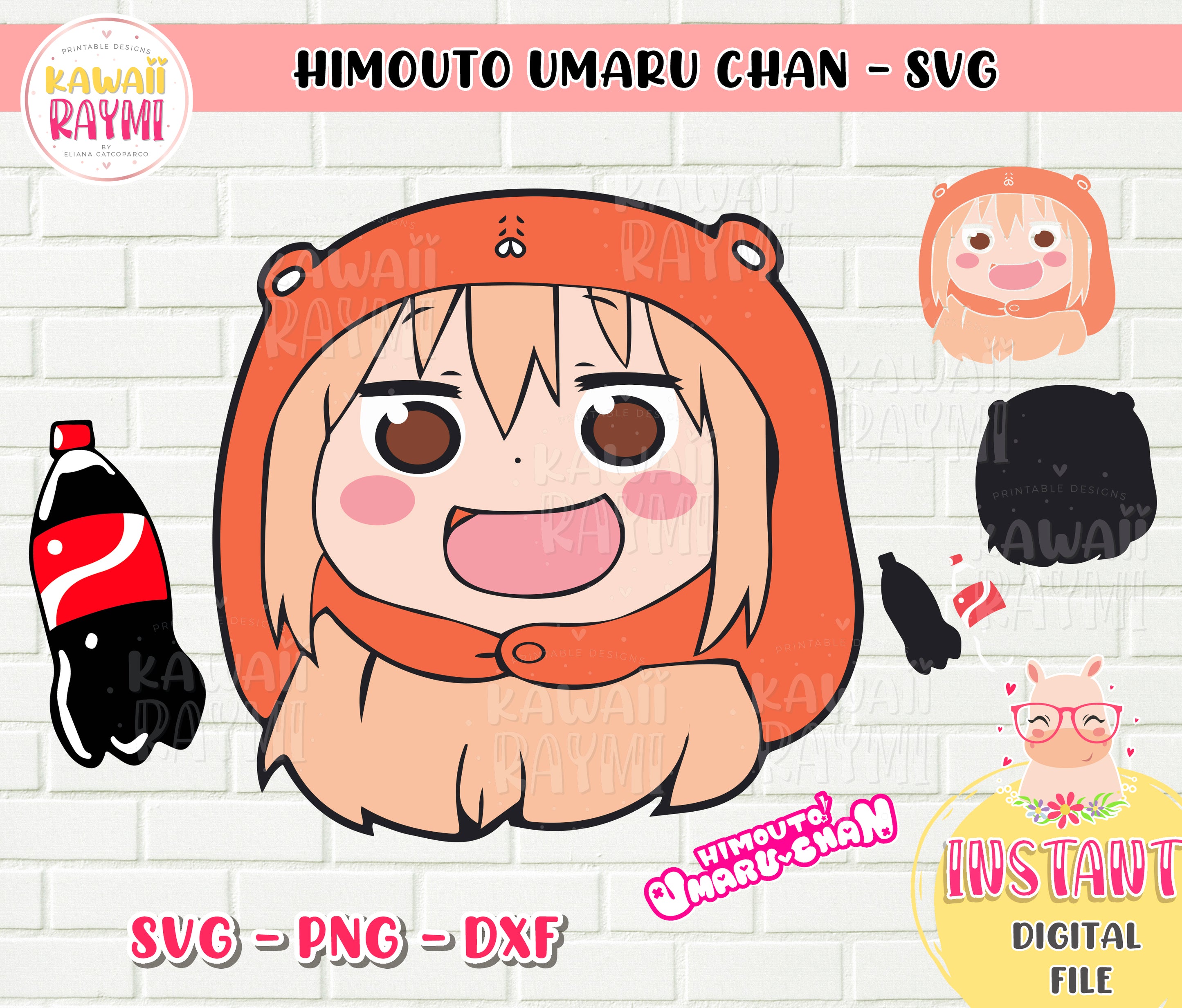 Himouto Umaru Chan Cola Svg Digital File Cricut In Layered
