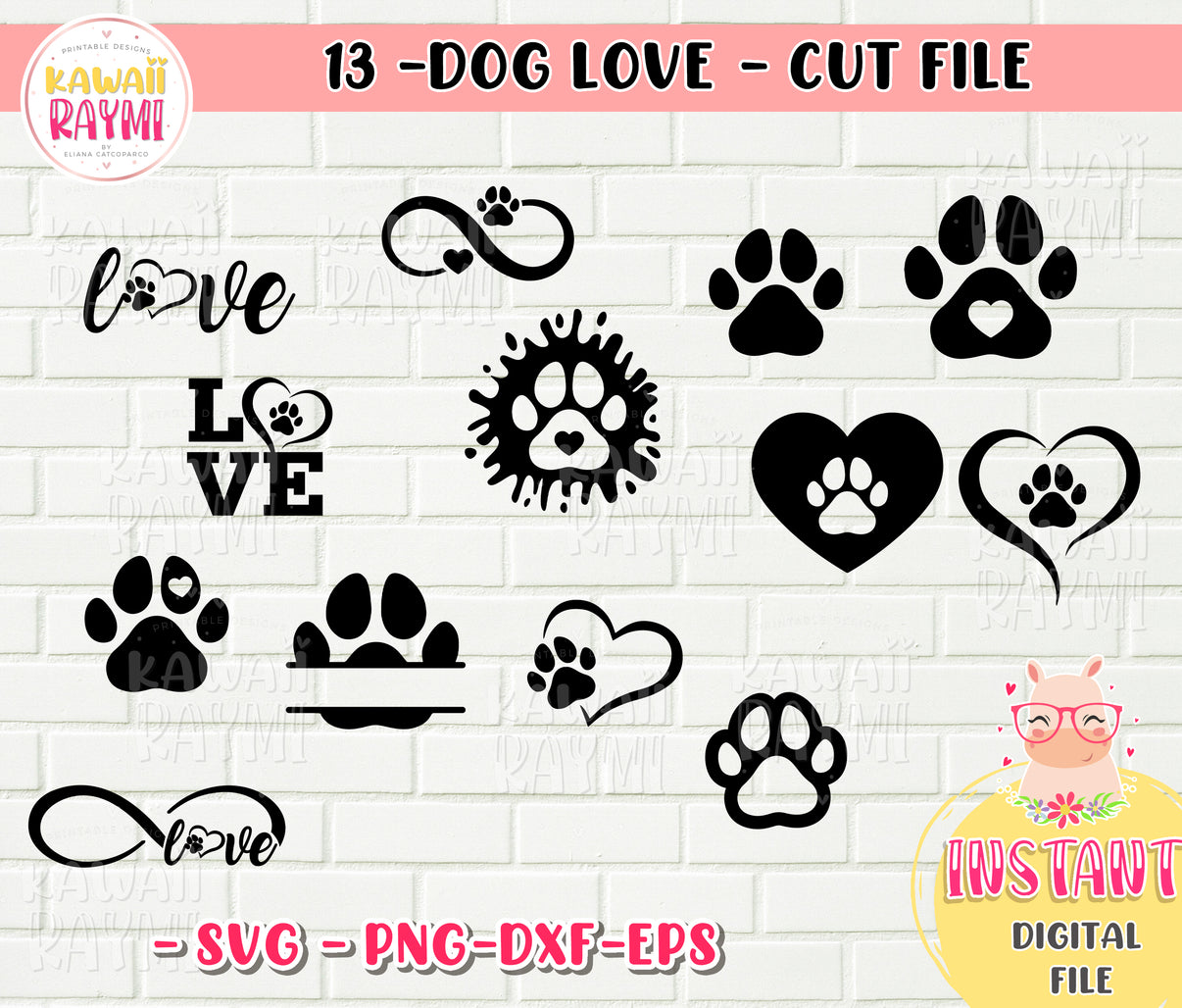 DOG LOVE SVG-PNG-CUT FILE CRICUT- DOG LOVER – Kawaii Raymi