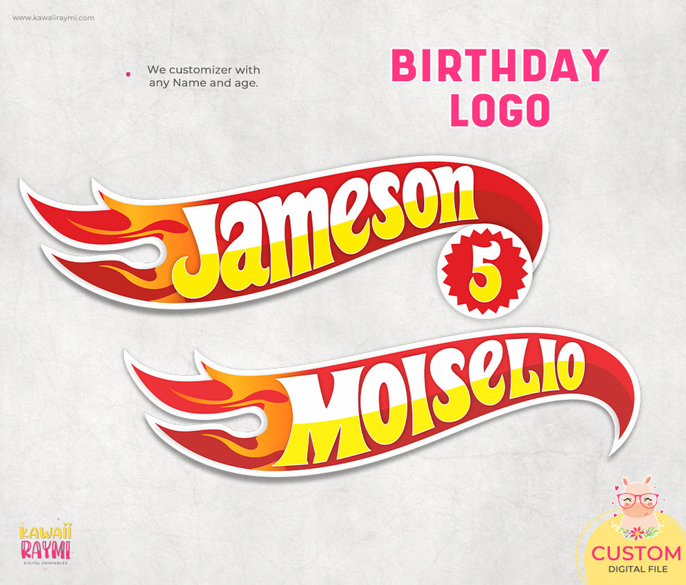 Hot Wheels custom logo, hot wheels birthday logo – Kawaii Raymi