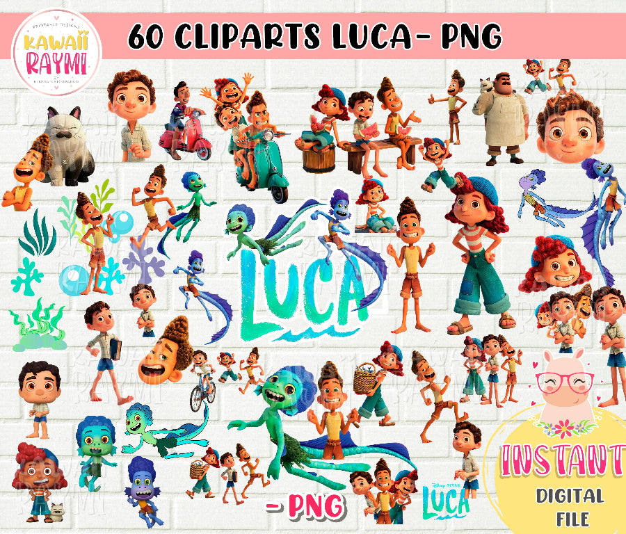 LUCA Cliparts - PNG - Instant Download – Kawaii Raymi