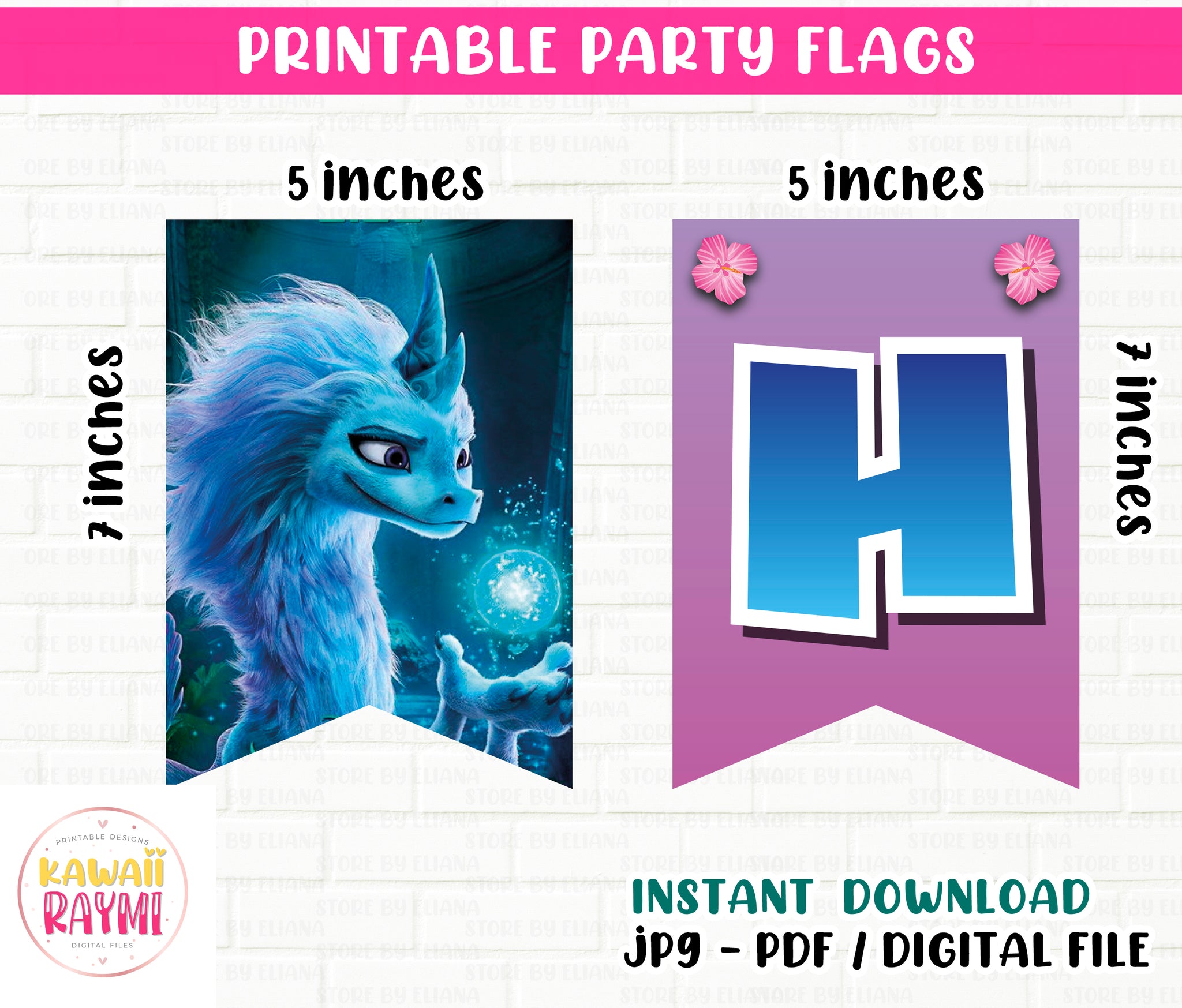 Raya Party Banner, Raya and the last dragon Birthday Decoration, Happy ...