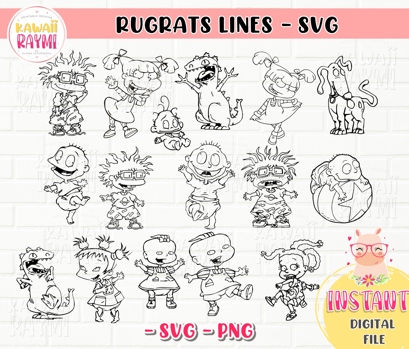 Rugrats lines SVG-PNG-Cricut-Cut file-Instant Download – Kawaii Raymi