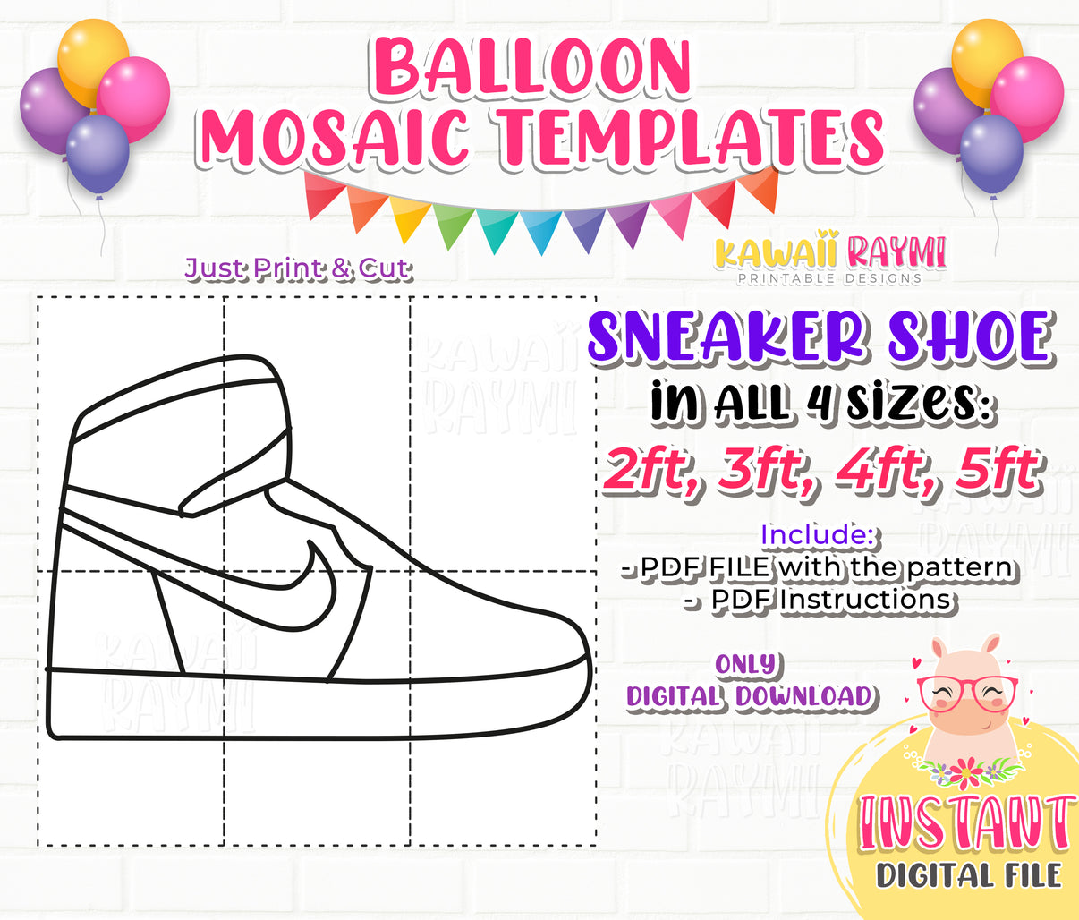 Sneaker from Balloons, Shoe Mosaic from Balloons, Decor Ideas, Mosaic ...