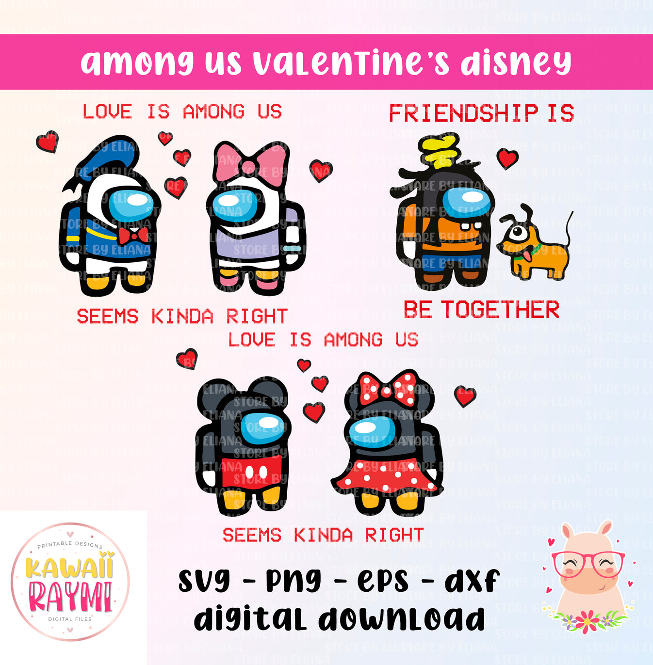 Among us Valentine's day, disney among us svg, png, love is among us s ...
