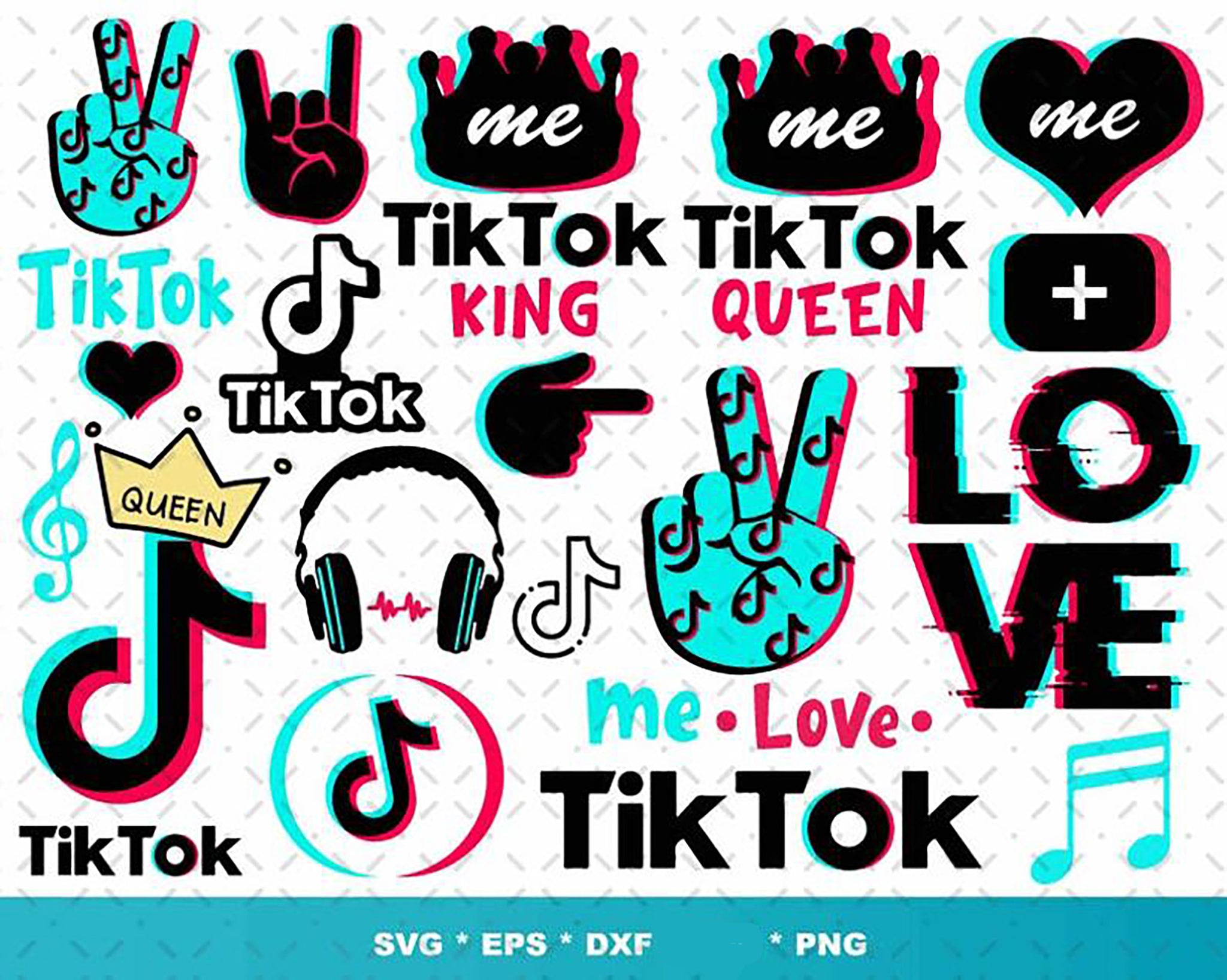 Tik tok svg bundle - Cricut cut file-tik tok social media – Kawaii Raymi