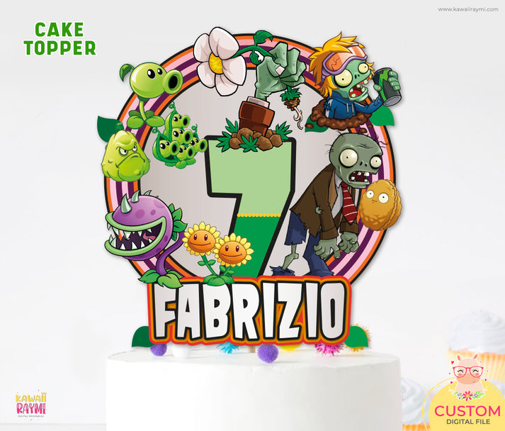 Plants vs zombies printable custom cake topper – Kawaii Raymi